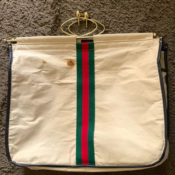 Source Unknown | Bags | Vintage Brass Handles Not Gucci Looking Hand ...